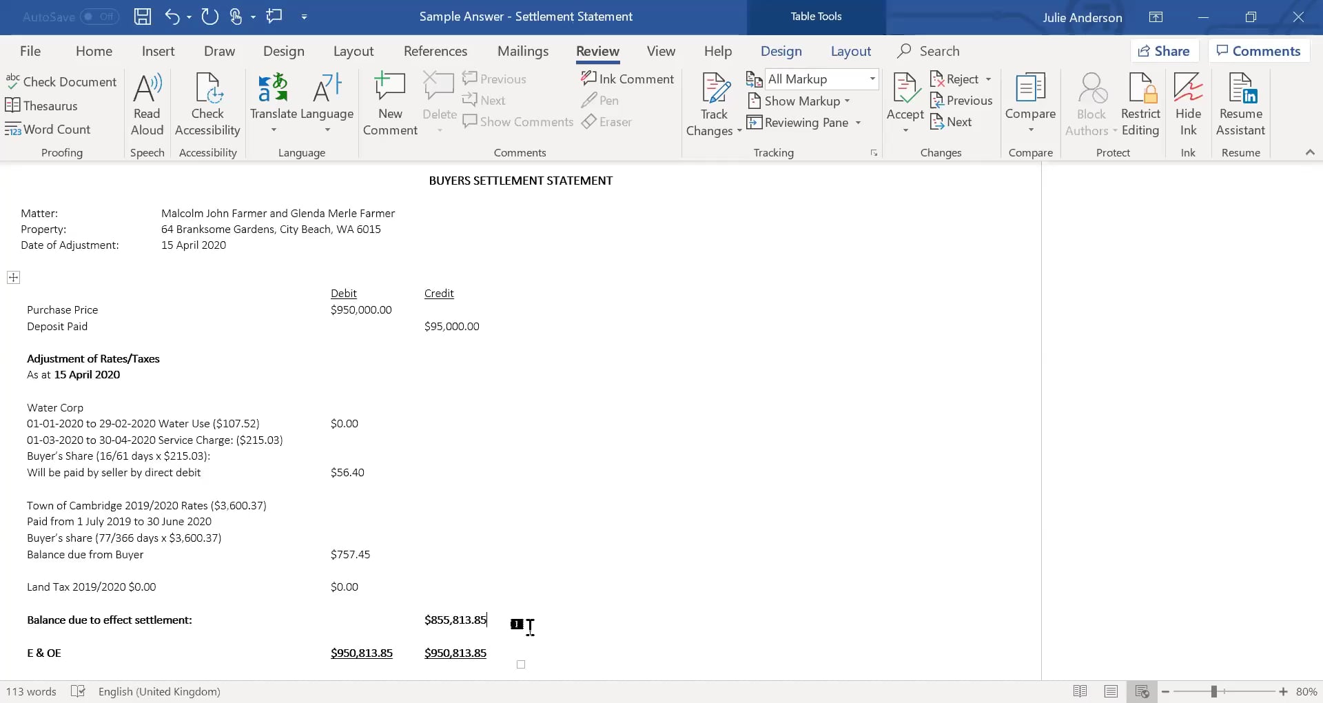 Buyer's Settlement Statement Explanation Course 1 2020 on Vimeo
