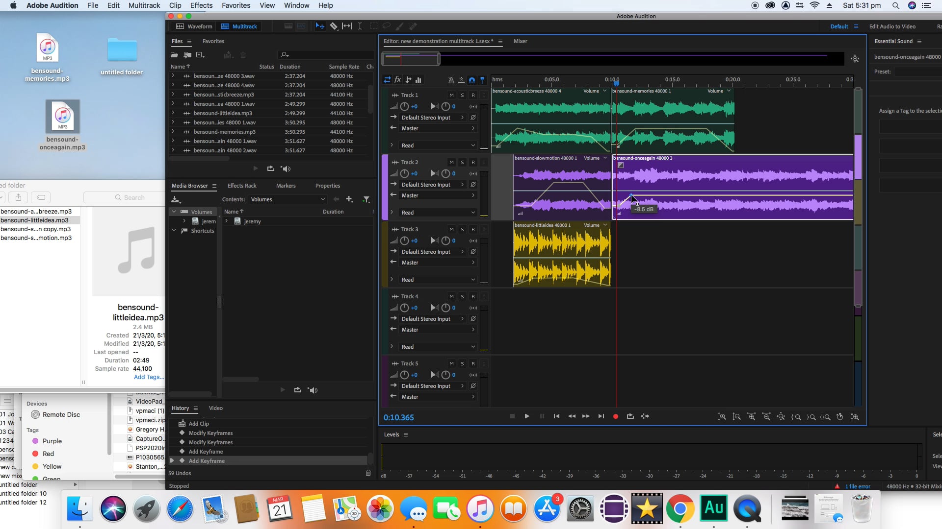 Adobe Audition Tutorial multi tracking and working with sound key ...