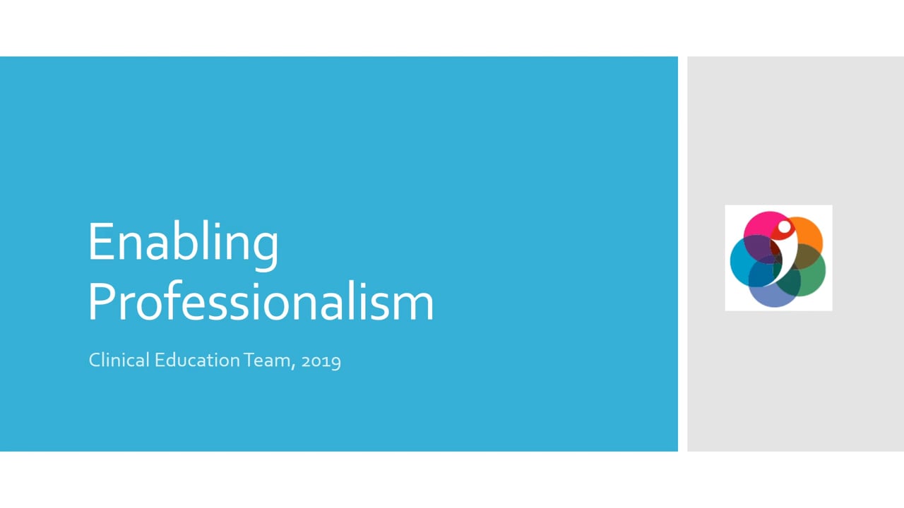 Enabling Professionalism Webinar on Vimeo
