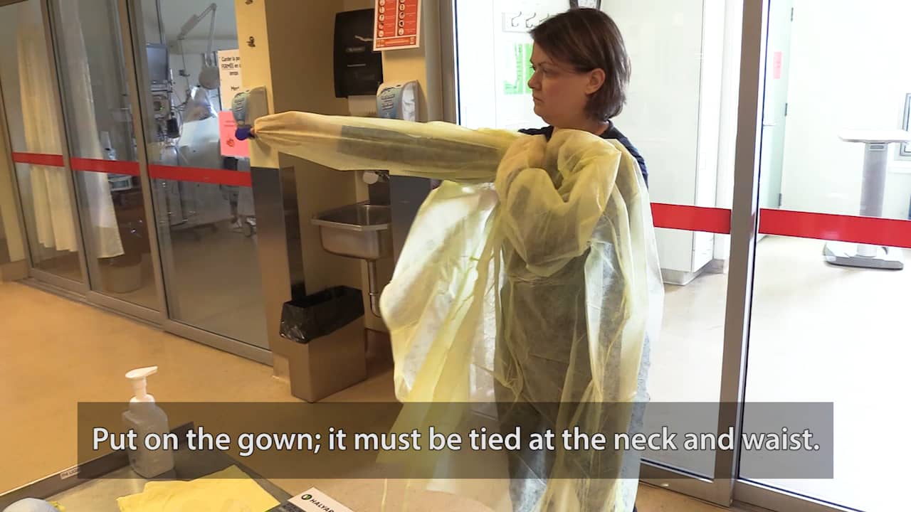 Donning and doffing procedure for airborne and contact precautions with ...