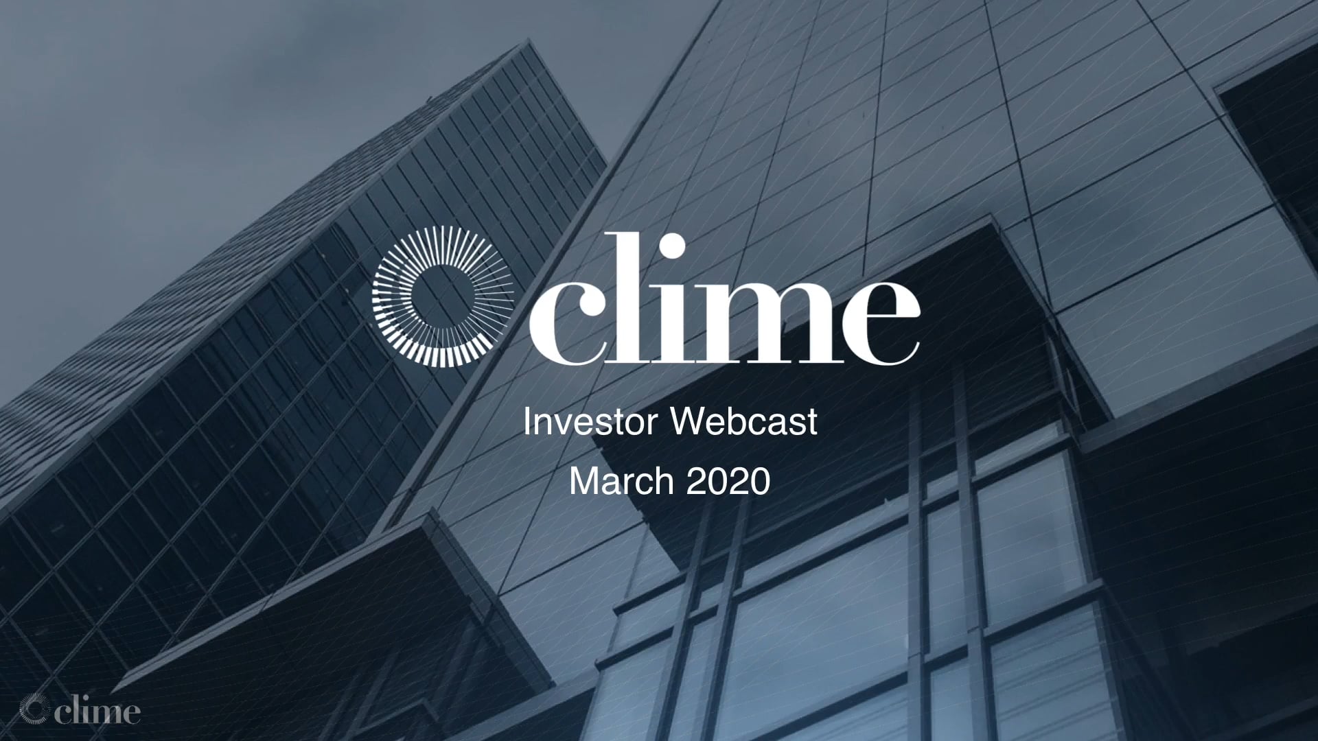 Investor Webcast Video on Vimeo