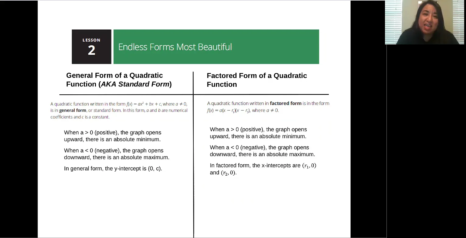 A1-M5-T1-L2-Key Characteristics of Quadratic Functions-Lesson Overview 3 on Vimeo