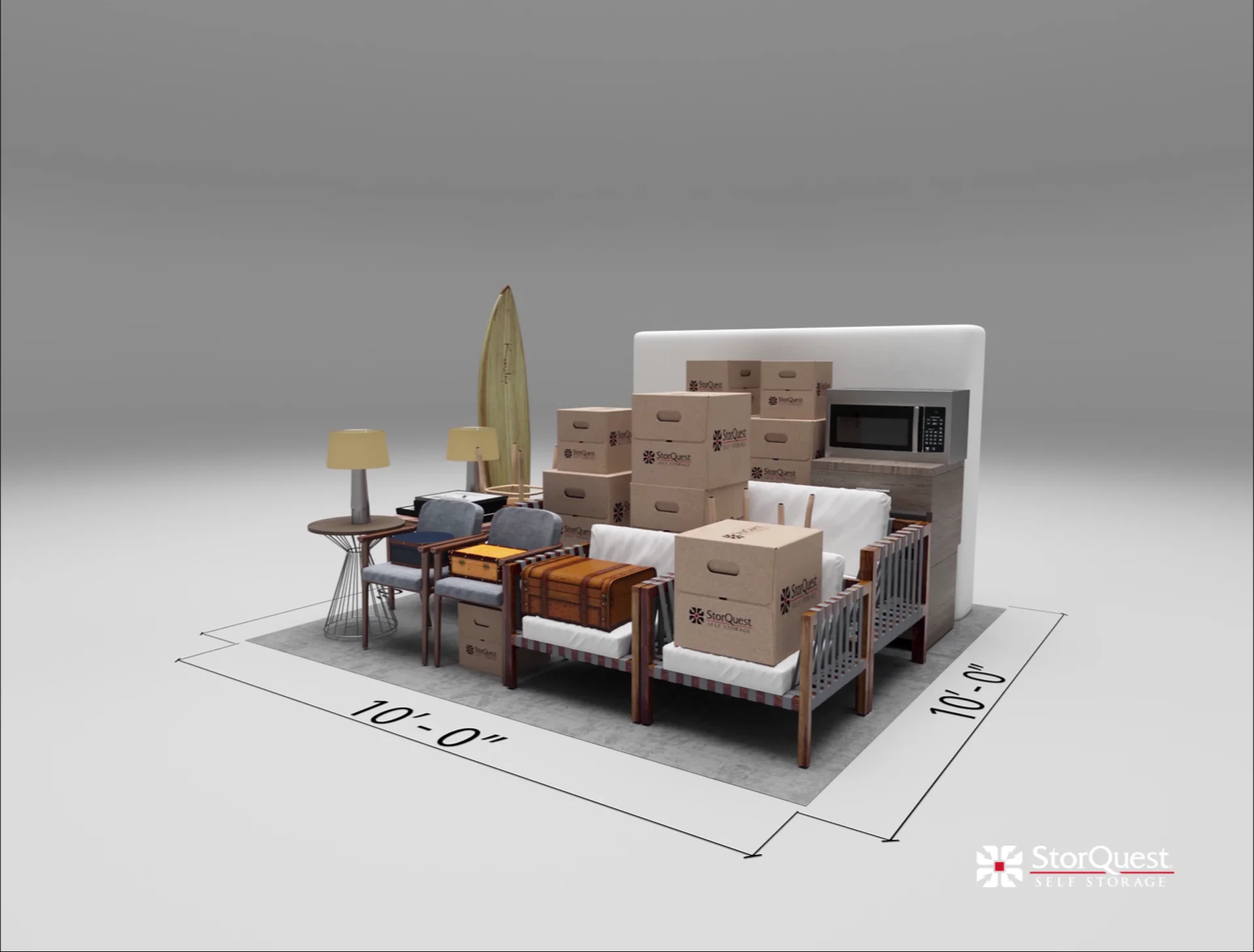 StorQuest 10x10 Storage Unit Size Guide