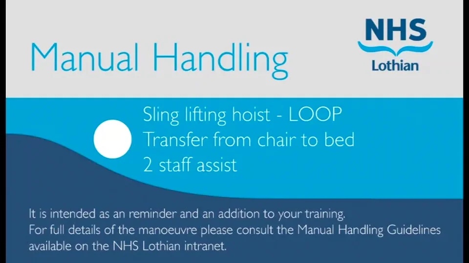 NHS Lothian induction : sling lifting hoist – loop version