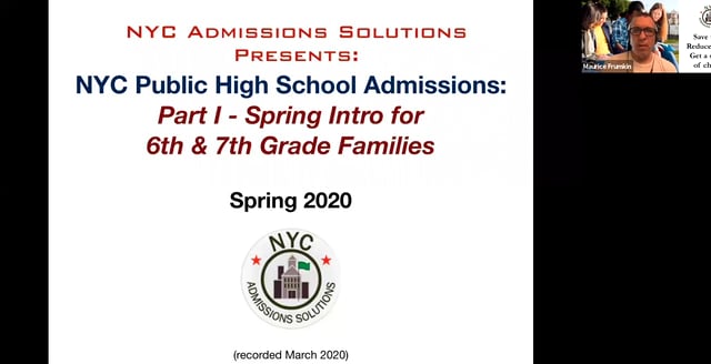 NYC Admissions Solutions - Spring 2020 Webinar Series: NYC Public High ...