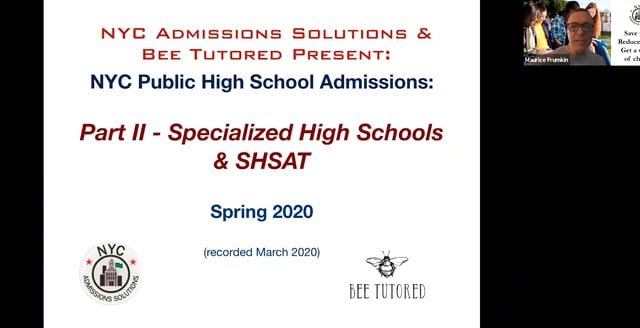 NYC Admissions Solutions - Spring 2020 Webinar Series: NYC Public High ...