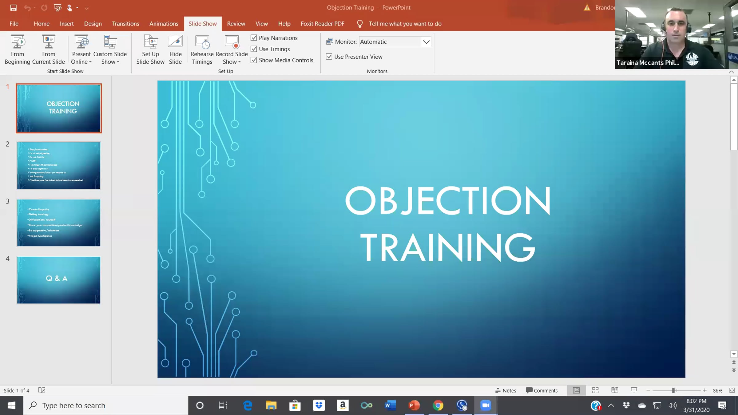 Objection Training Brandon Bull