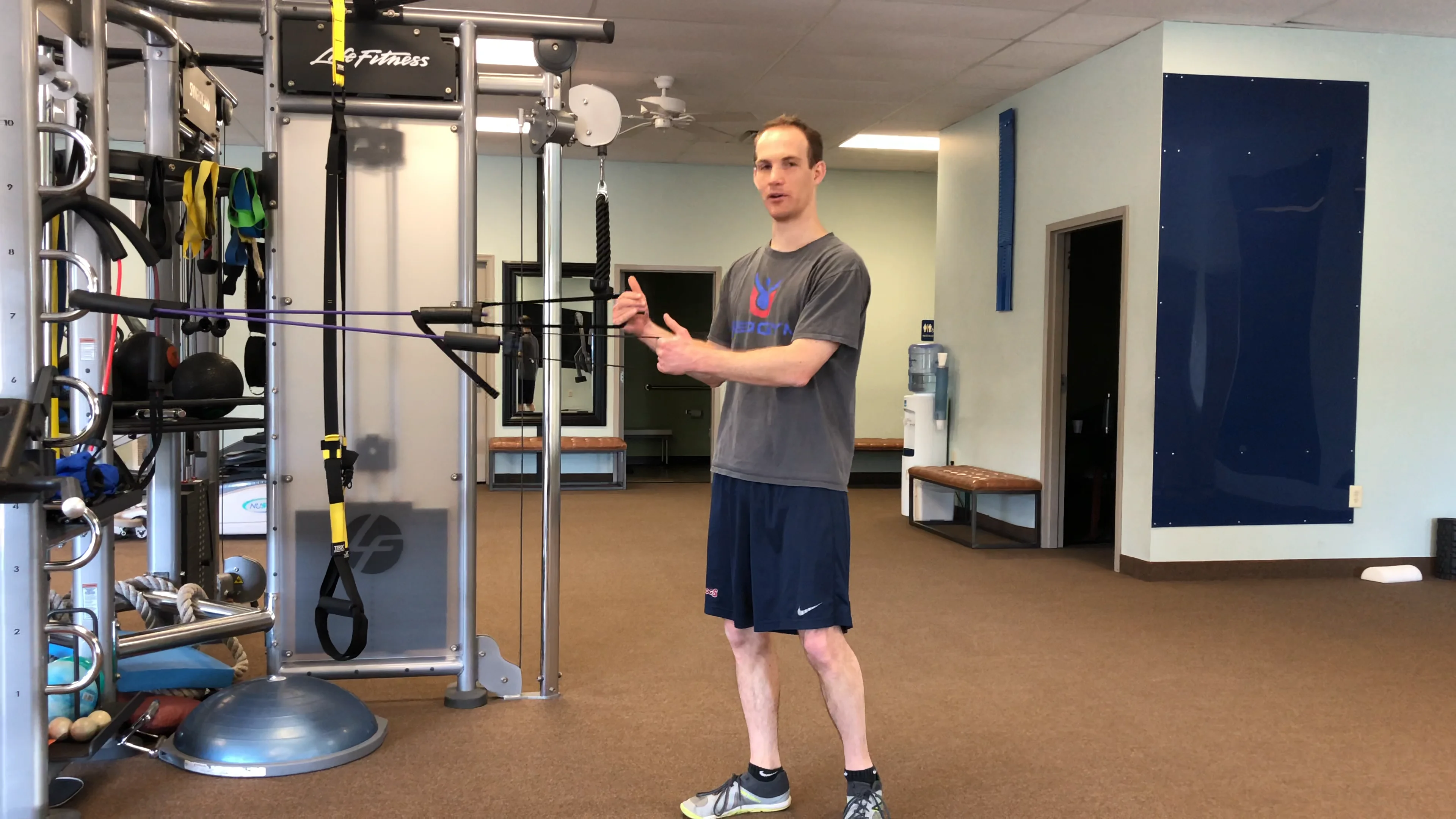 2 Arm Split Stance Band Row