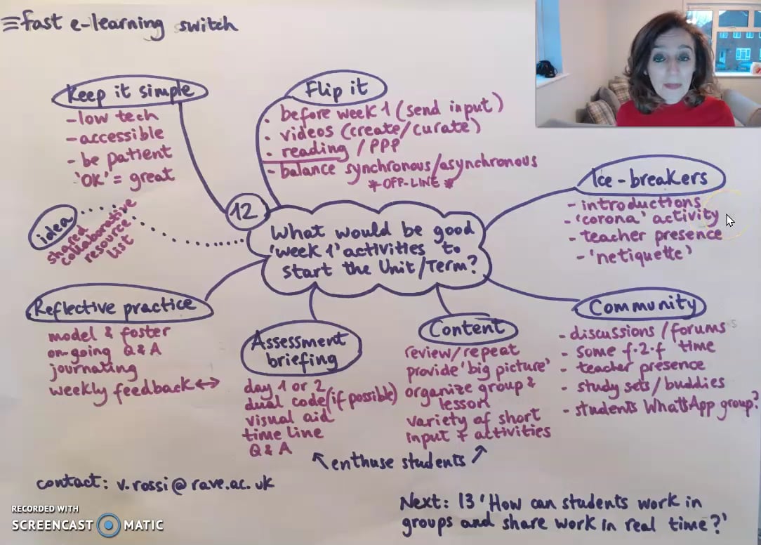 12: ‘What would be good 'week 1' activities to start the Unit/Term ...