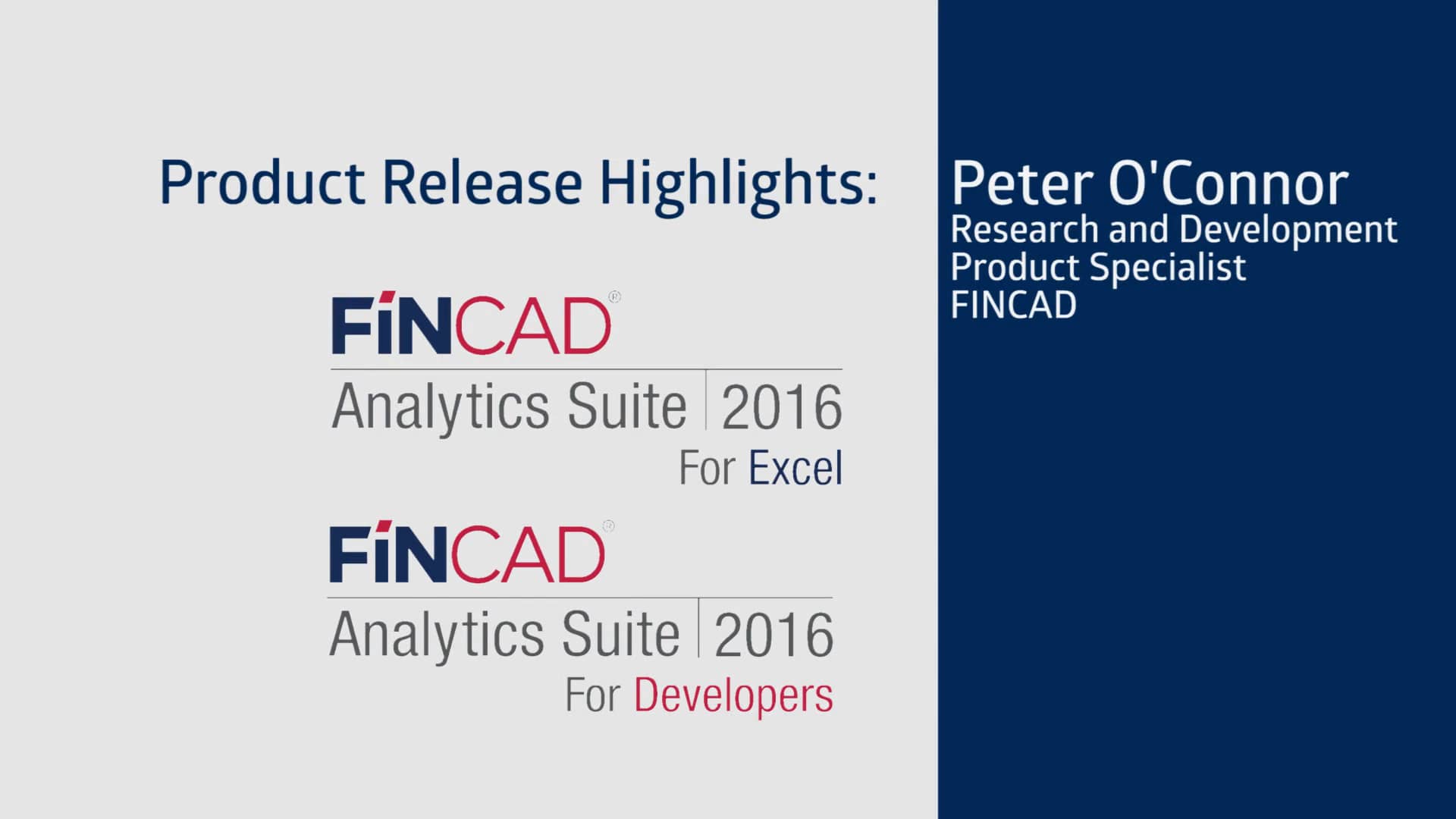 FINCAD Analytics Suite 2016 Highlights on Vimeo