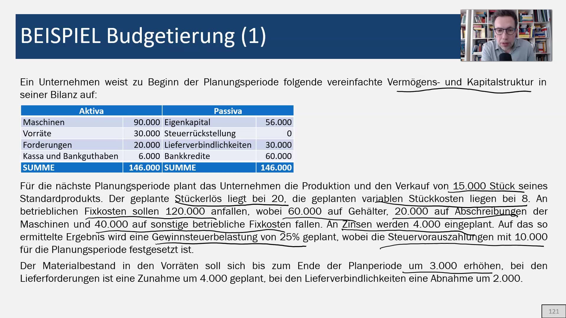 MOOC Unternehmensführung. Video 57: Beispiel zur Budgetierung on Vimeo