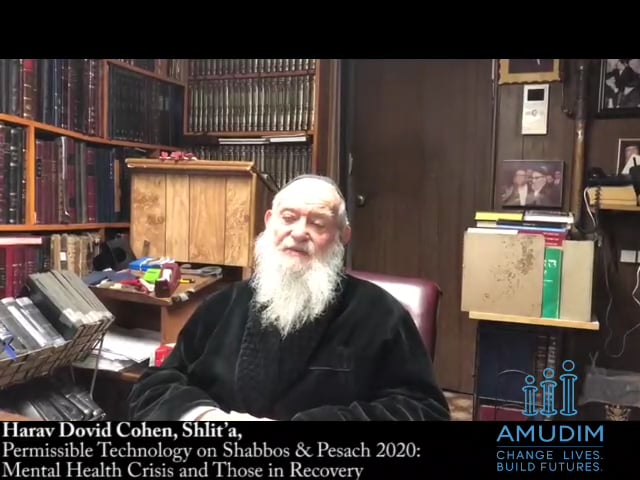 Harav Dovid Cohen, Shlit’a, Permissible Technology on Shabbos & Pesach ...