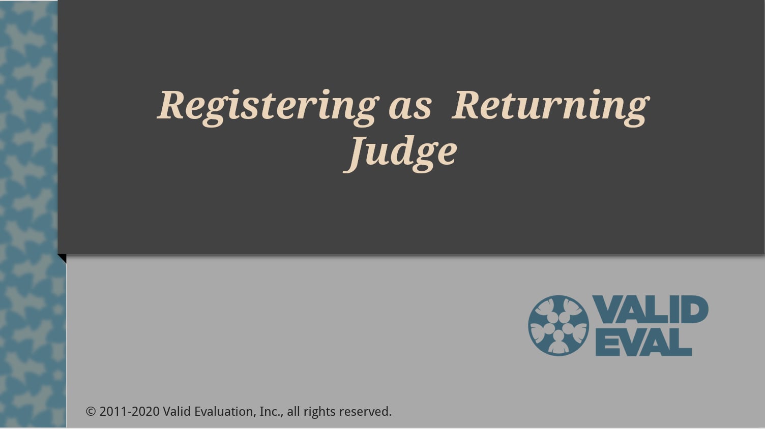 VE :: Tutorials for Judges and Teams - Returning Judge Signup on Vimeo