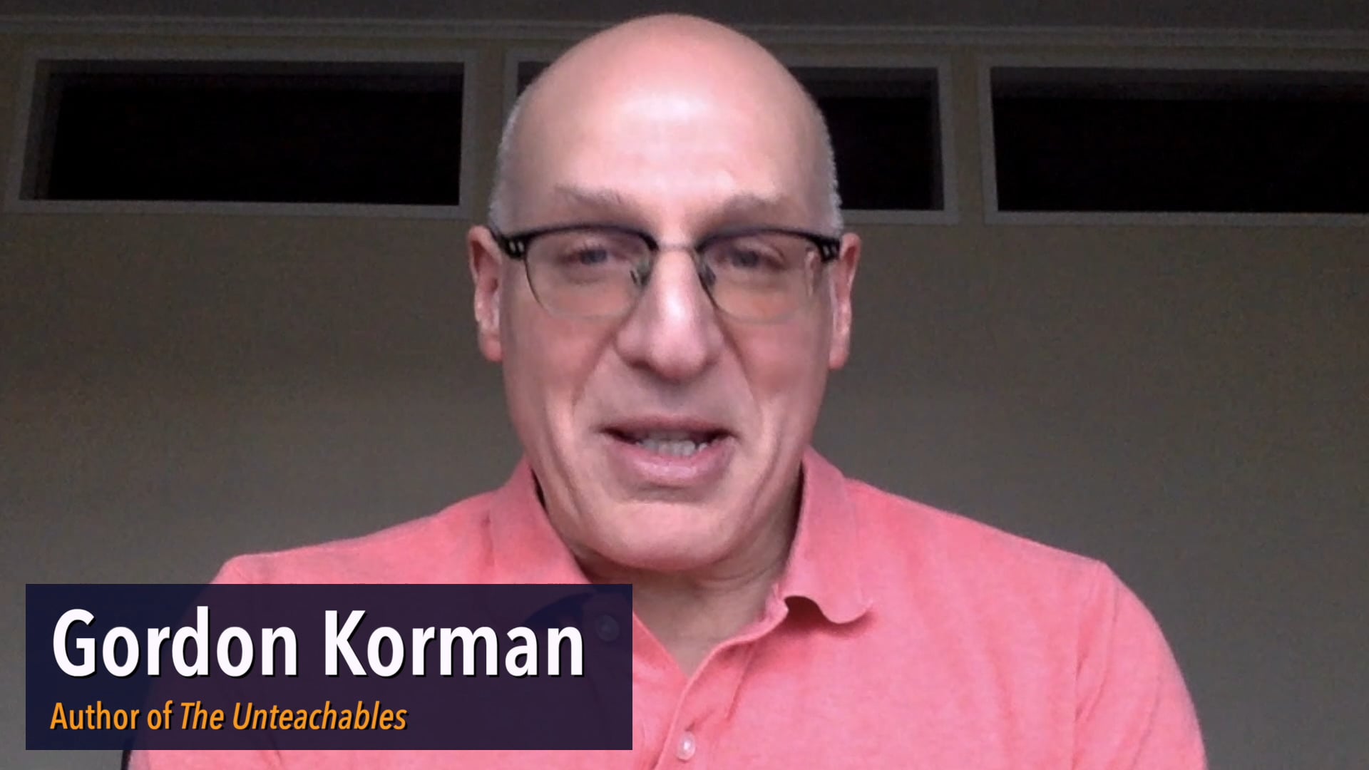Gordon Korman | The Unteachables on Vimeo