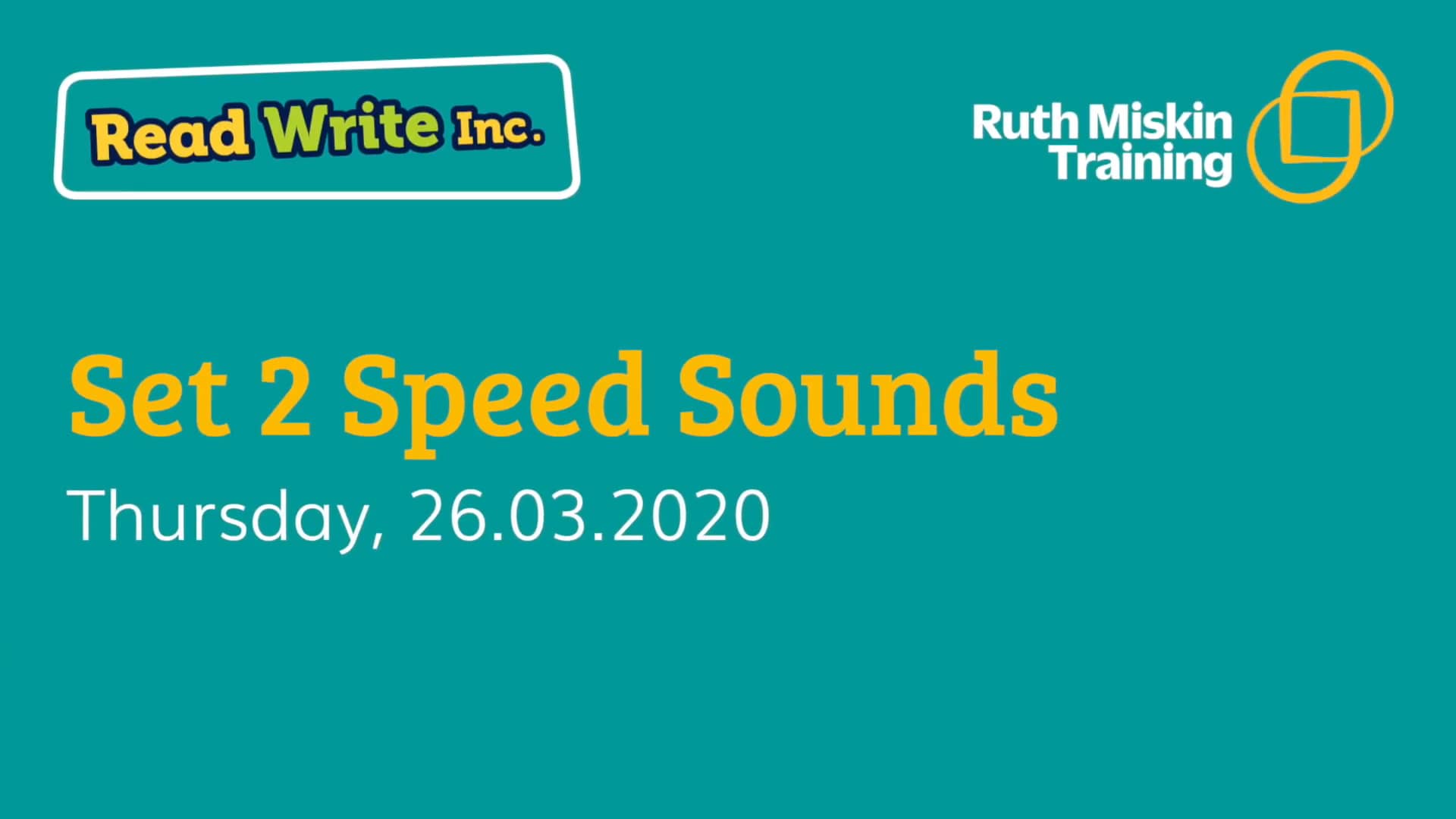 Set 2 Speed Sounds - Session 4 - ow on Vimeo