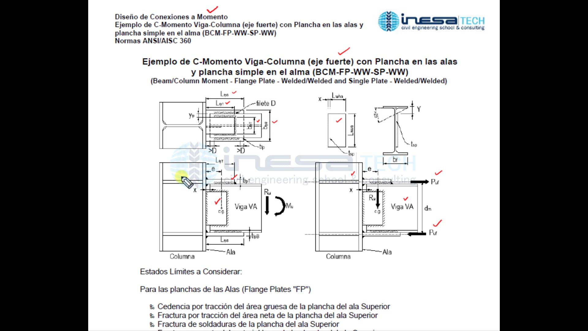 Ejemplo de Conexión a Momento Viga-Columna_BCM-FP-WW-SP-WW_Parte 1 ...