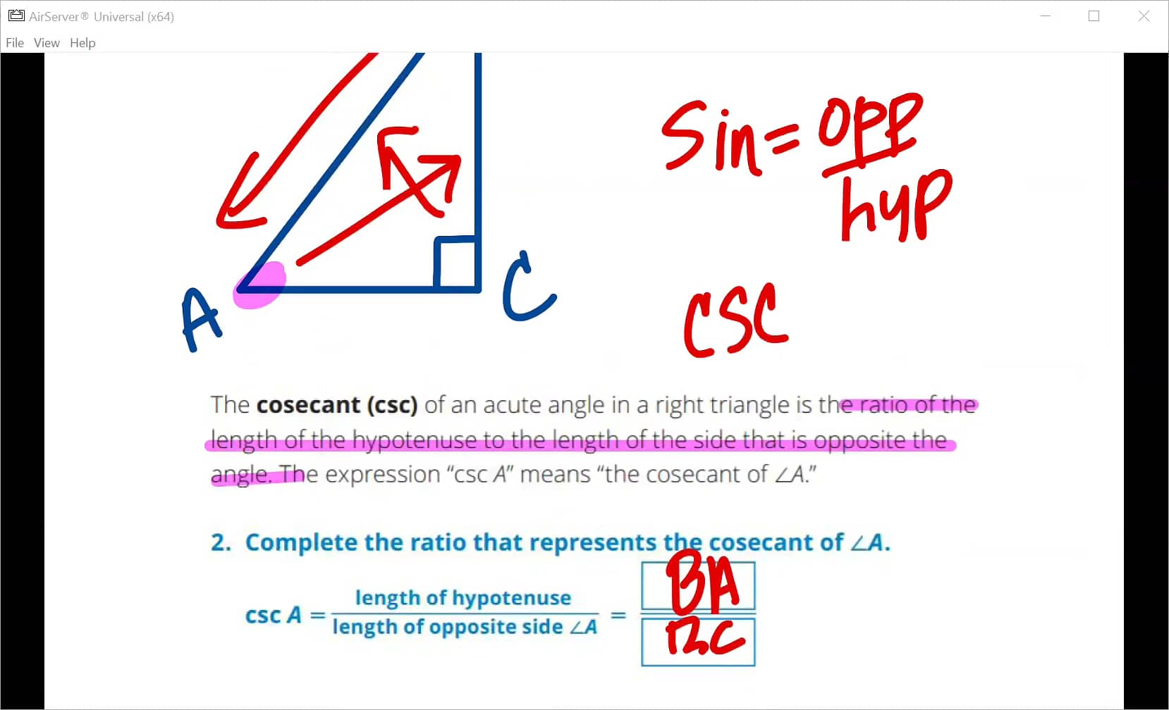 Geo-M3-T2-L3-The Sine Ratio, Cosecant Ratio, and Inverse Sine-Lesson ...