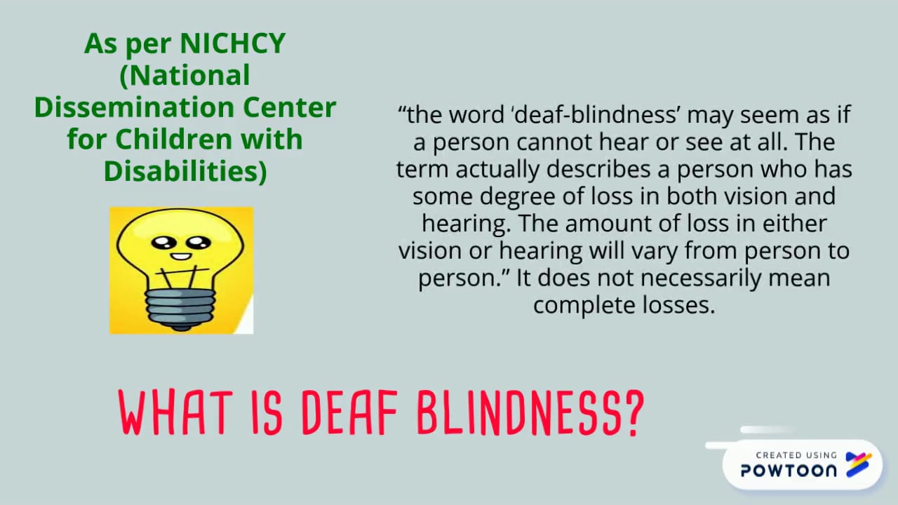 Deaf Blindness - Definition and Causes on Vimeo