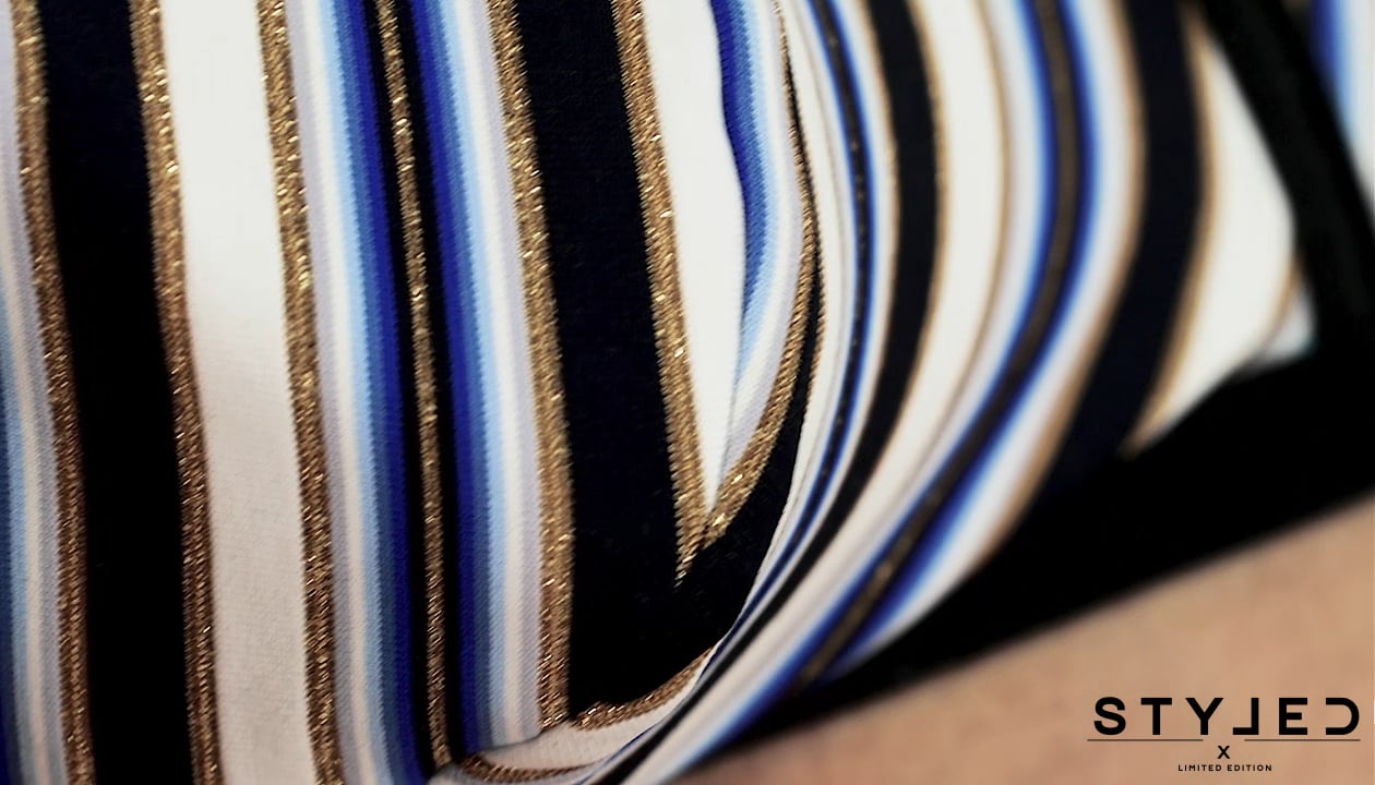 Luxe - Blue-Gold Stripes