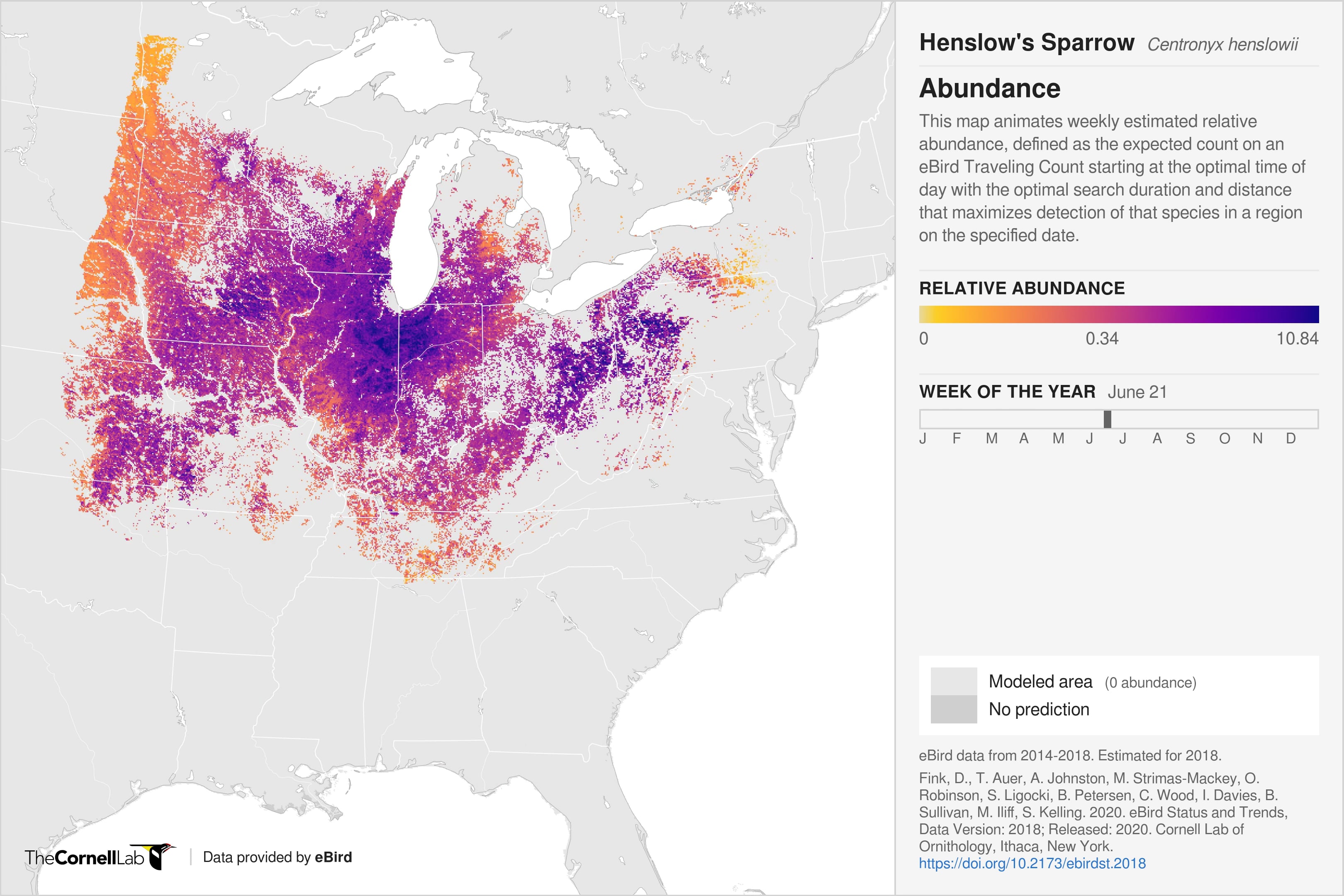 Henslow's Sparrow eBird Abundance Animation Map on Vimeo