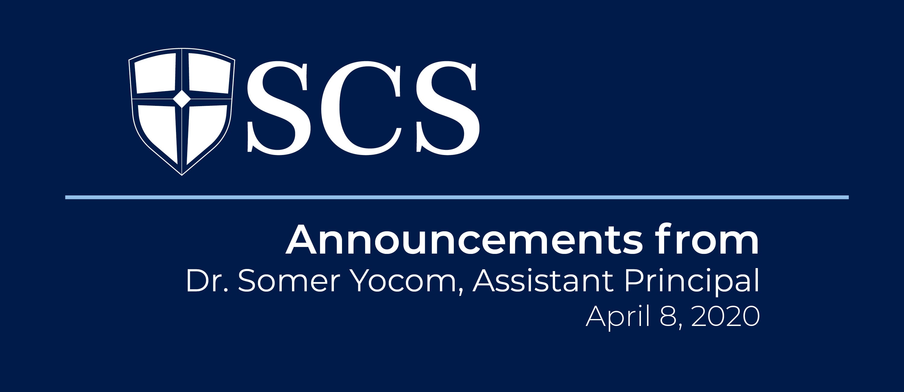 Dr. Somer Yocom Announcements 04.08.2020 on Vimeo