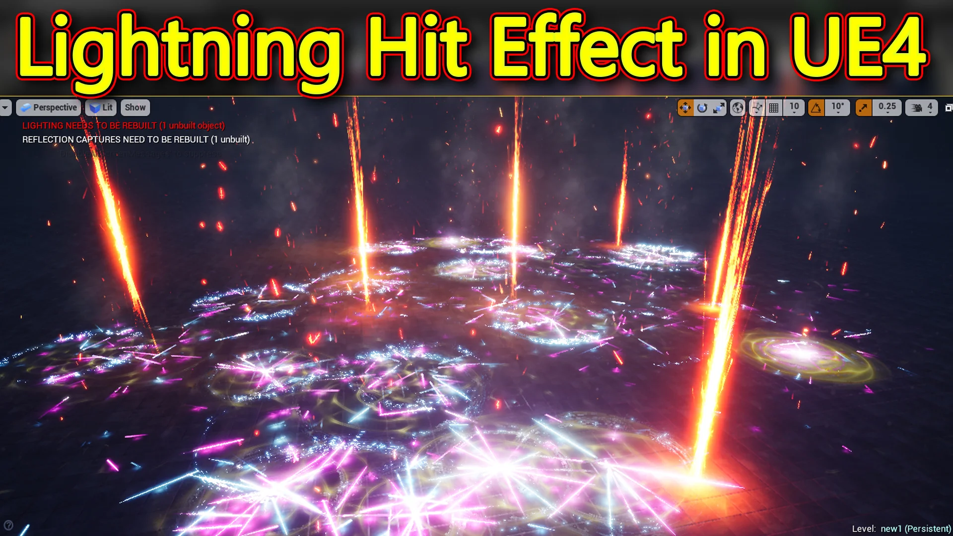 Lightning Hit Effect | Unreal Engine VFX Tutorial | Unreal Engine Niagara Tutorial | UE4 Niagara