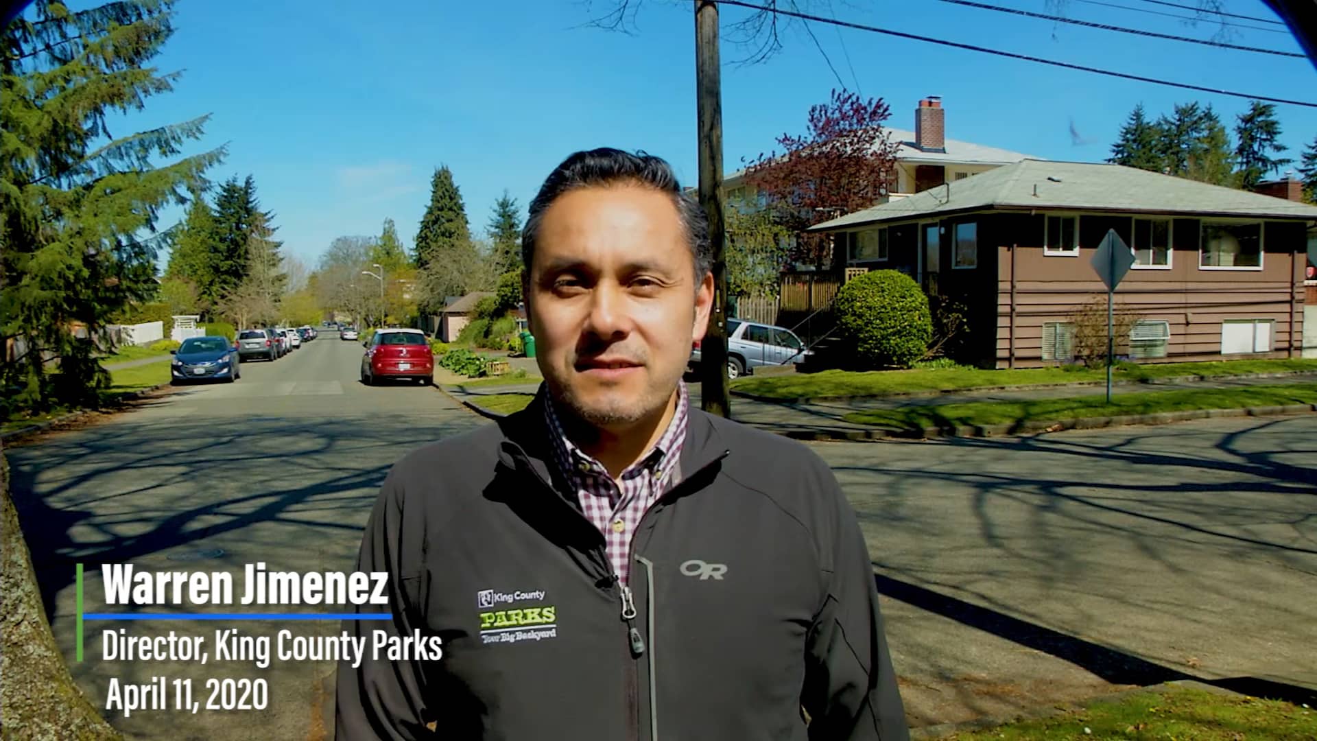 Stay home, stay healthy message from King County Parks Director Warren Jimenez on Vimeo