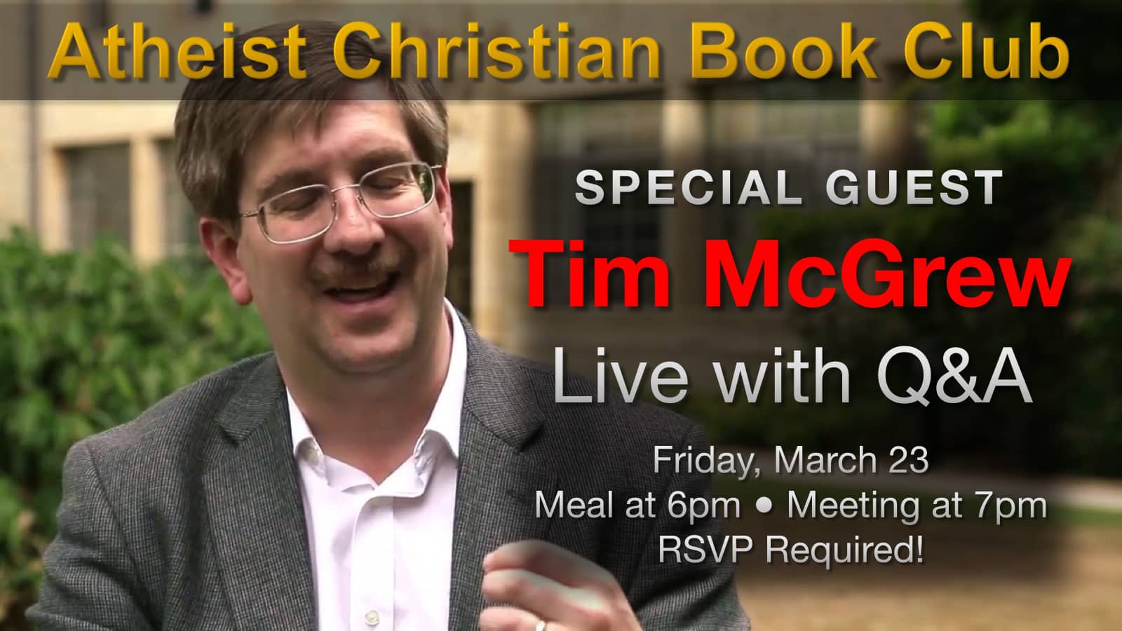Atheist & Christian Book Club Q&A with Dr. Tim McGrew on Vimeo