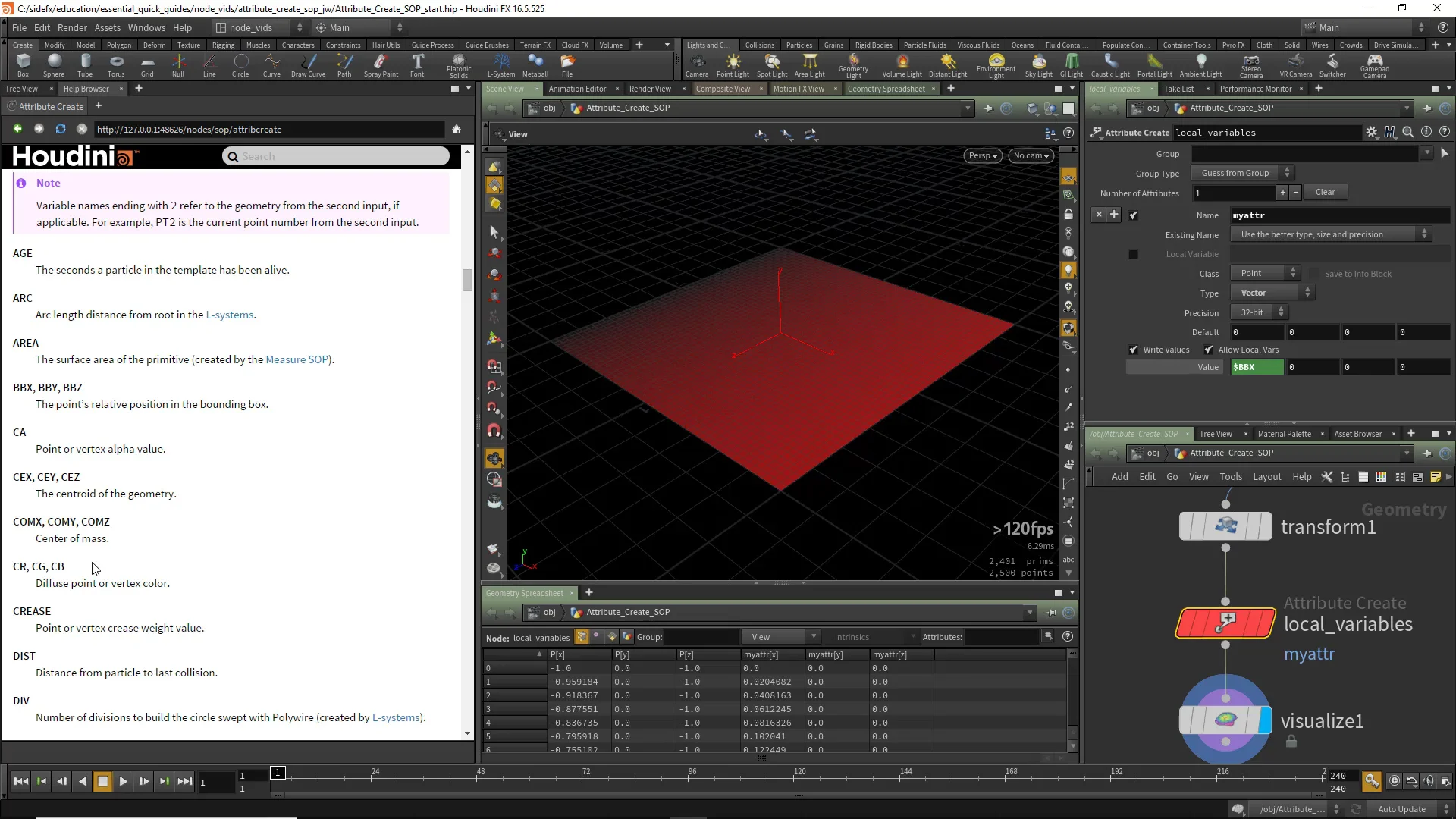 Attribute Create SOP | Local Variables | Node Reference