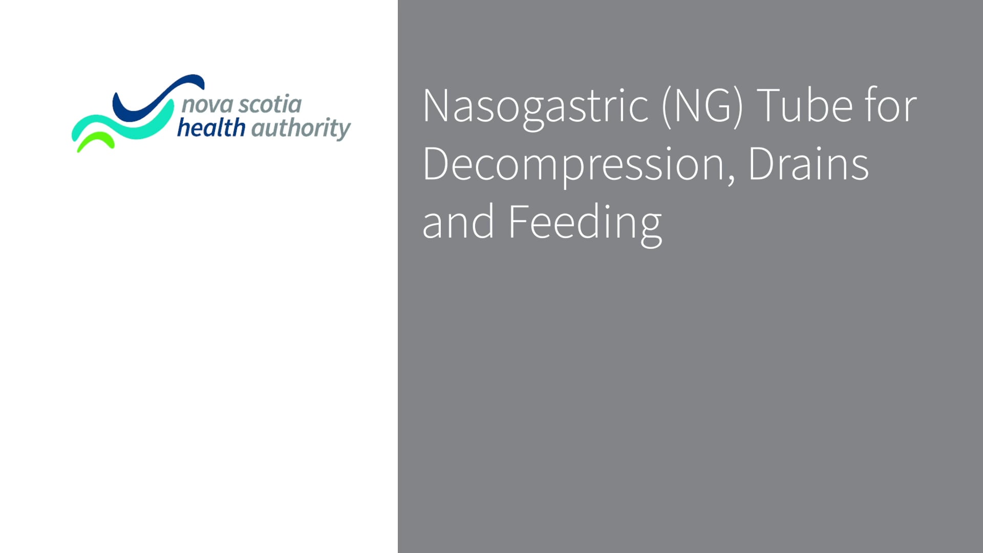 Nasogastric (NG) Tube for Decompression, Drains and Feeding on Vimeo