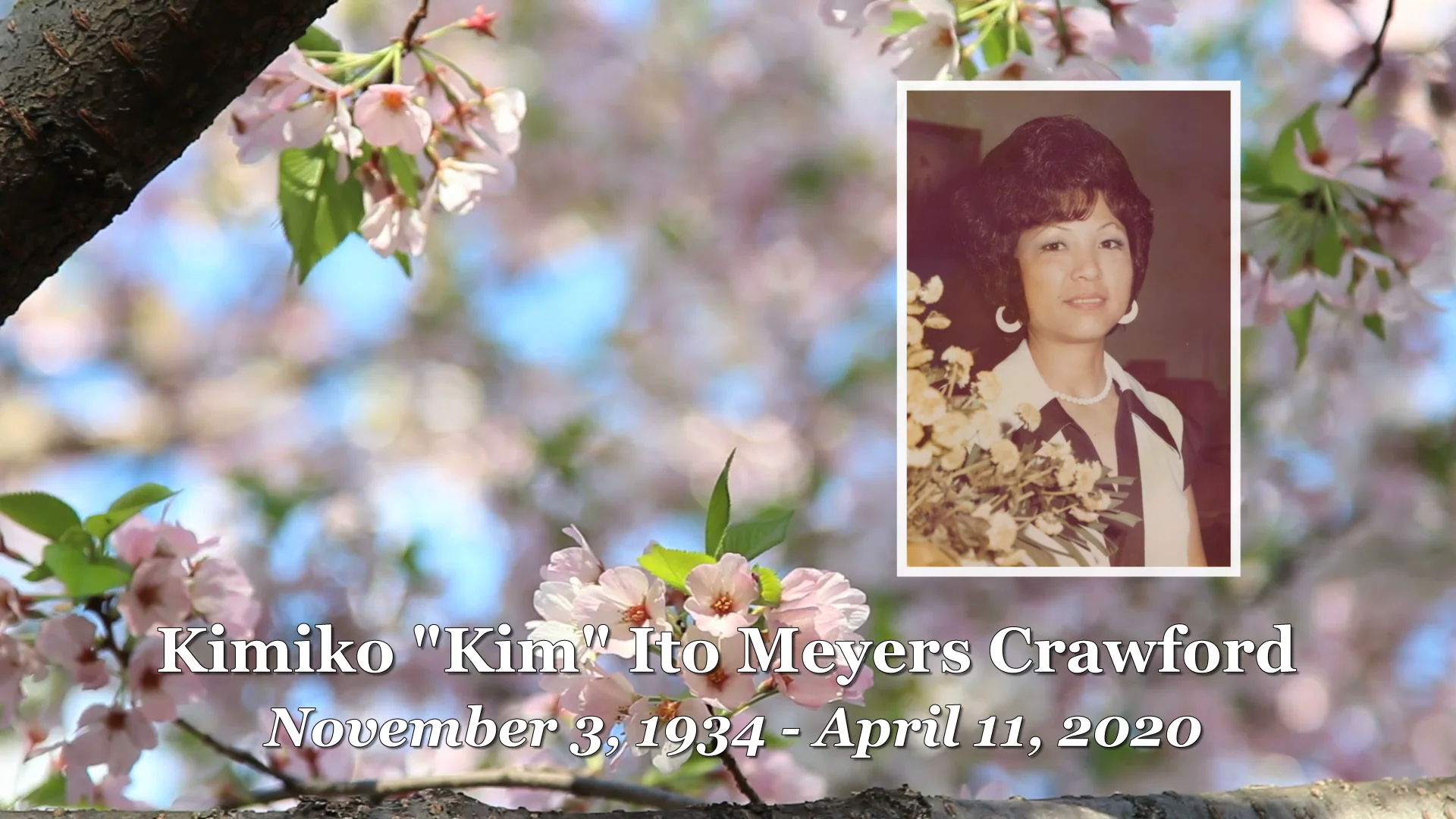 Kimiko "Kim" Ito Meyers Crawford - Morgan & Nay Kim Crawford on Vimeo