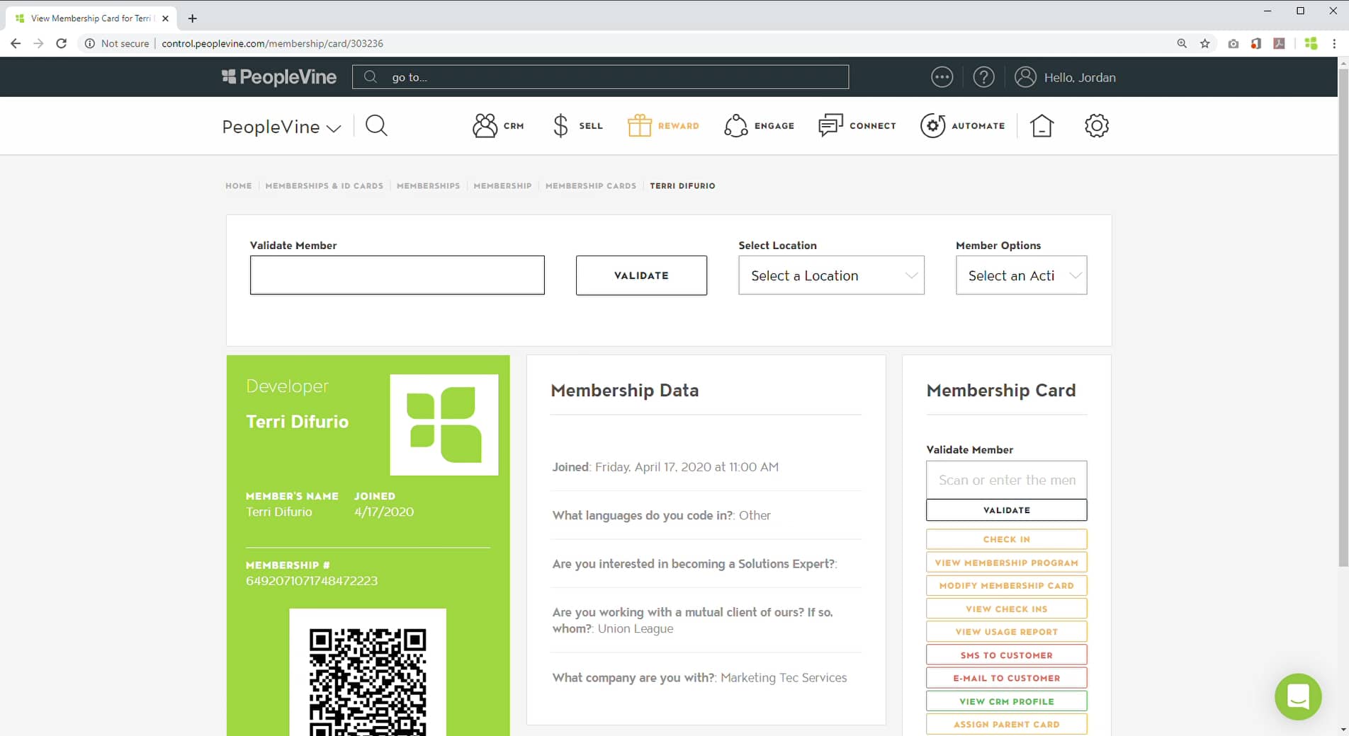 Enroll a New Person as a Member - PeopleVine CRM + Memberships on Vimeo
