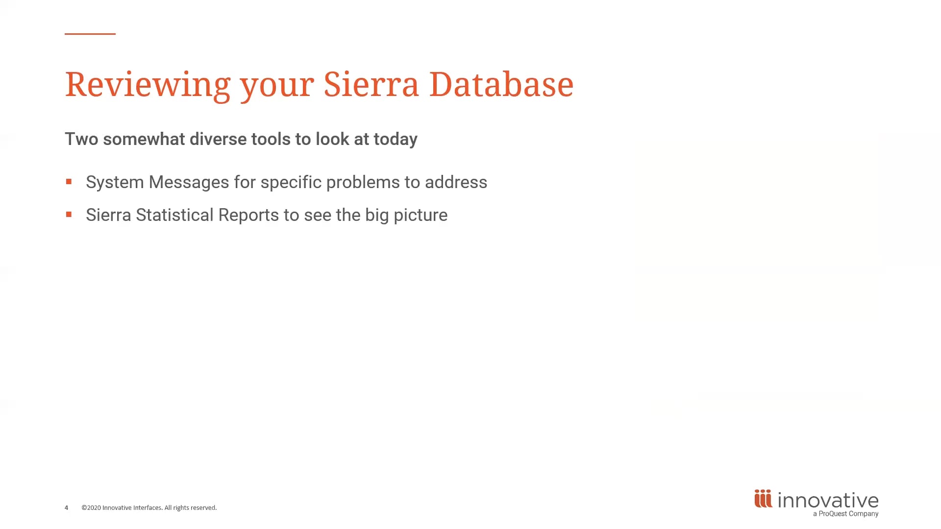 Webinars - Webinar: Sierra Database Cleanup on Vimeo