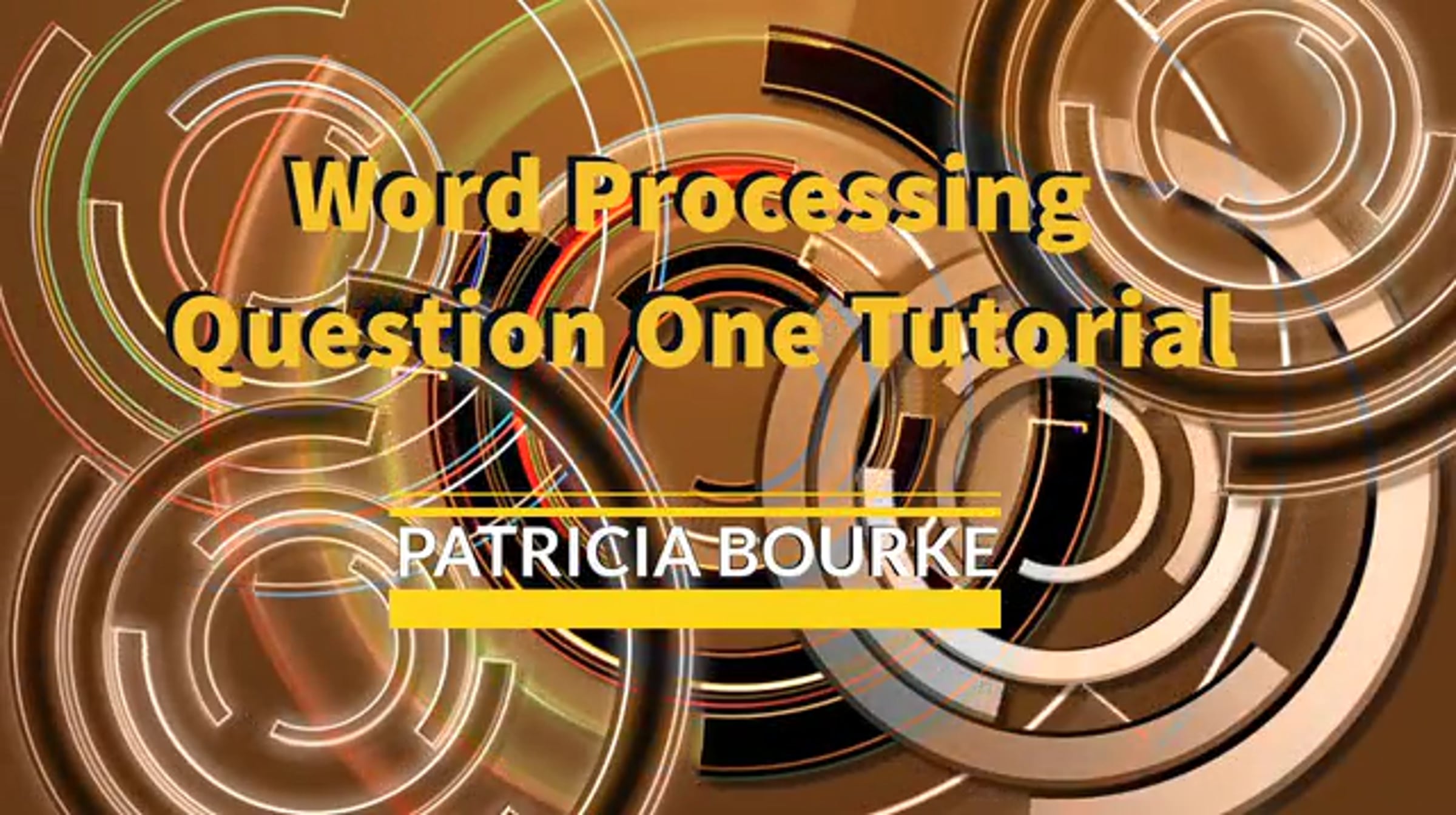 Word Processing Question One Tutorial