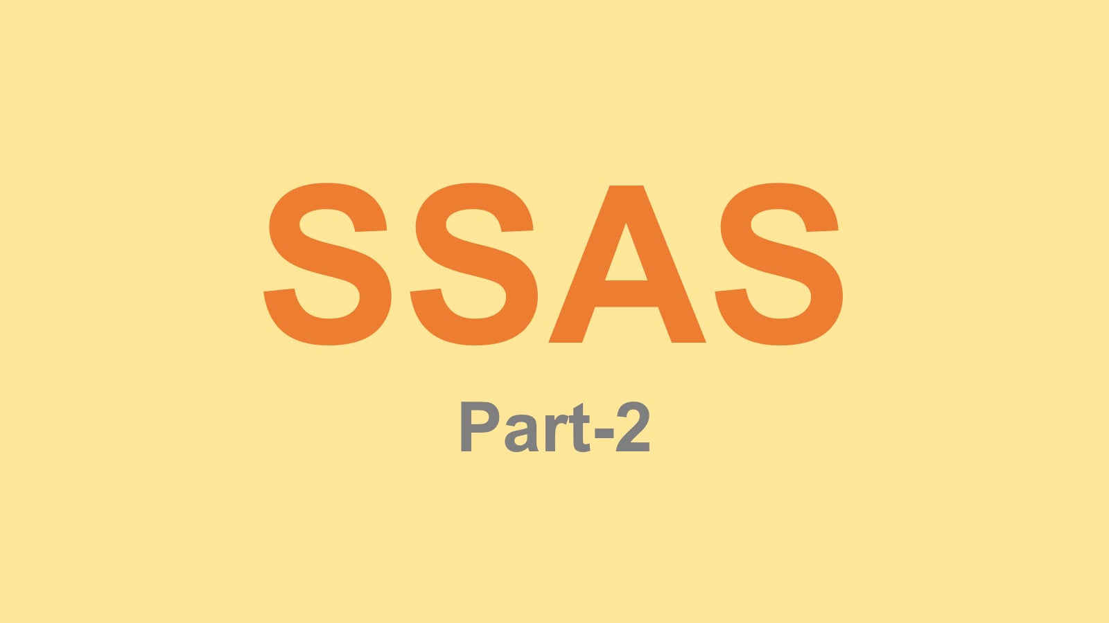 SSAS - Part 2 on Vimeo