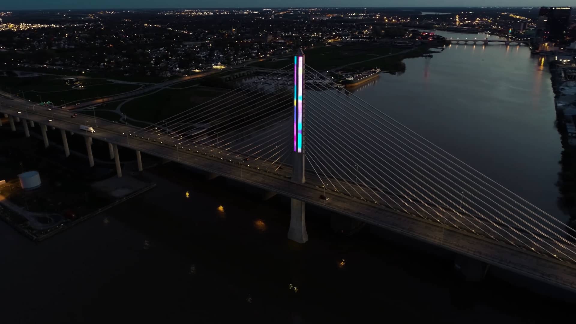 Toledo Veteran's Glass City Skyway Bridge Lighting Design by HLB ...