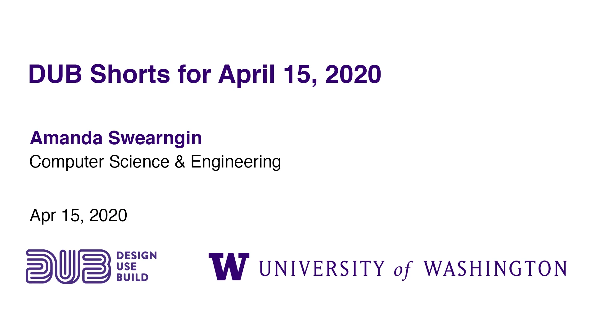 Amanda Swearngin | DUB Shorts | April 15, 2020 on Vimeo