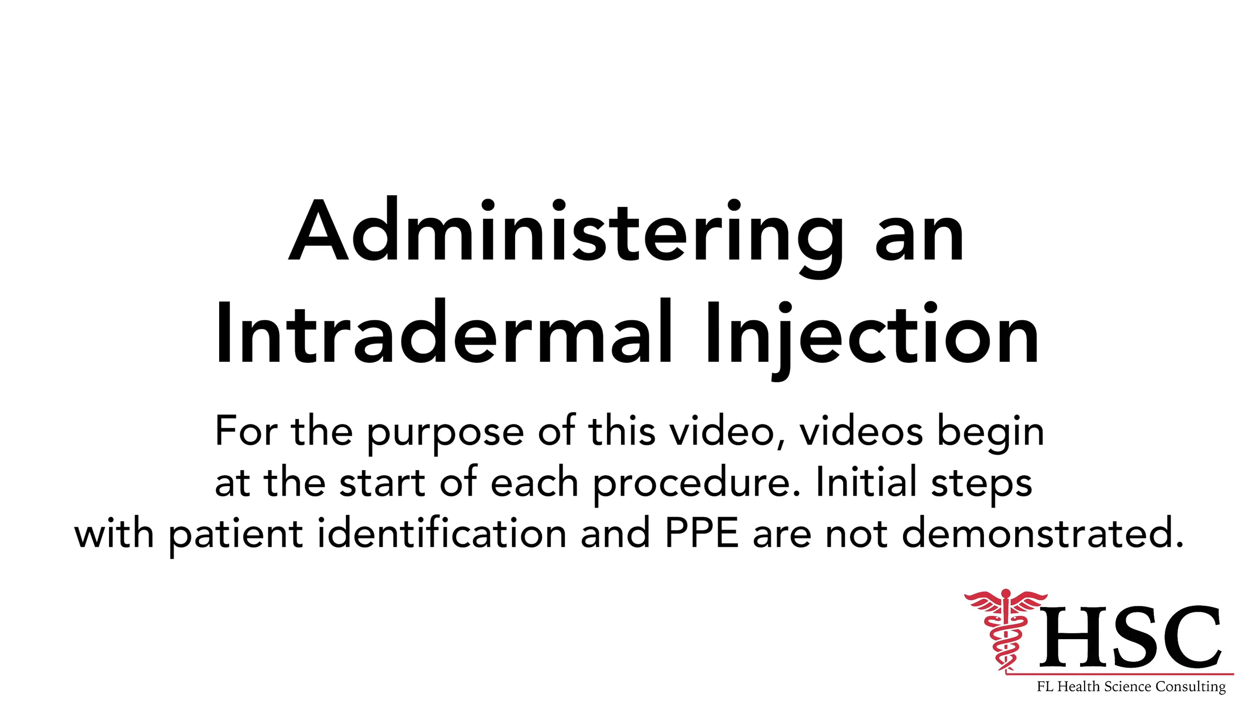 Injection: Intradermal on Vimeo