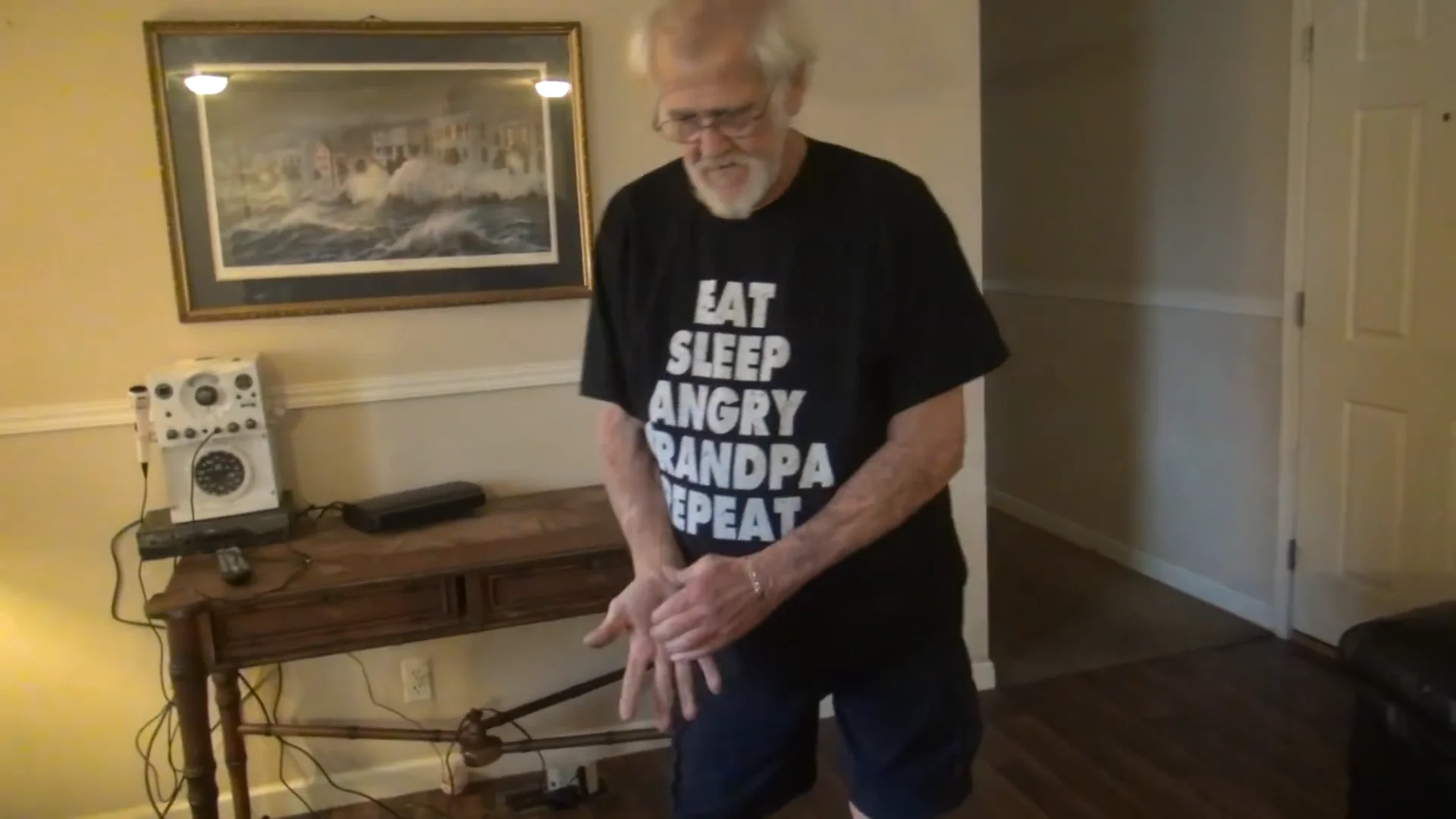 Angry Grandpa Smashes Hdtv