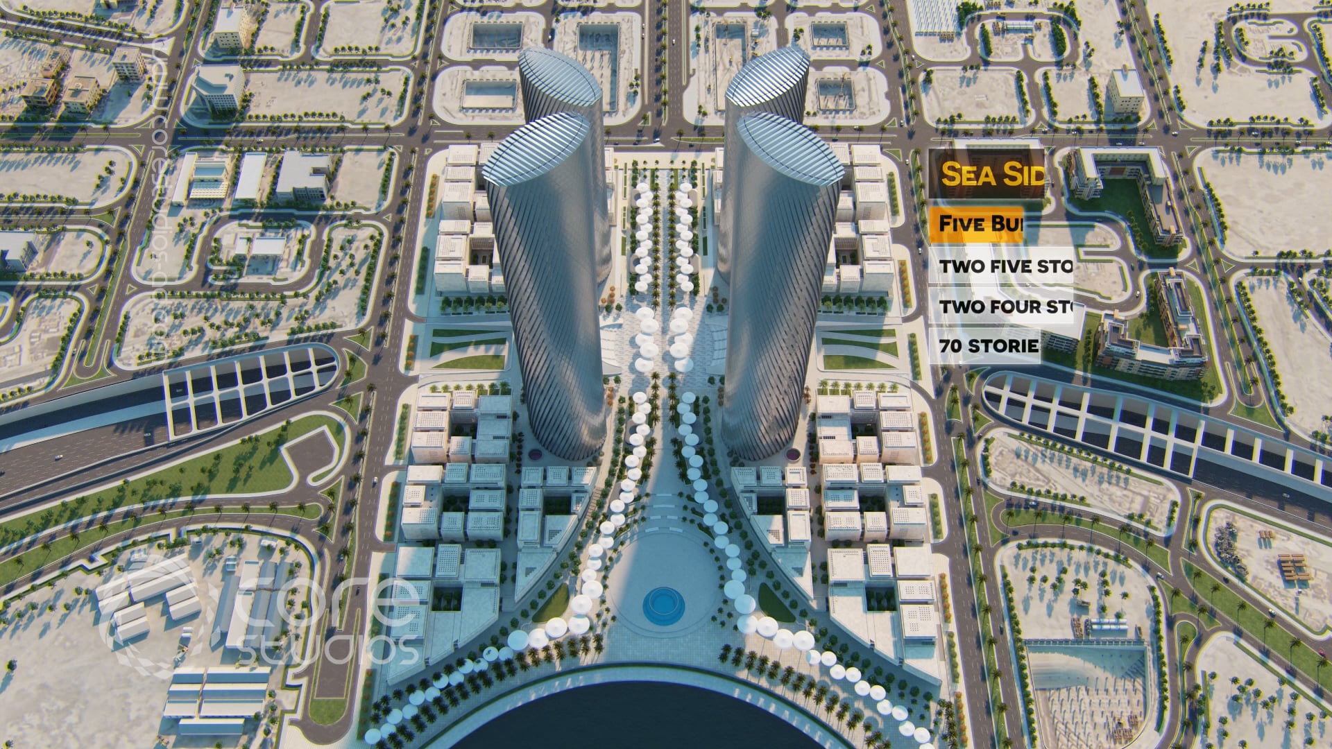 Lusail Plaza Towers Construction 3D Animation Movie on Vimeo