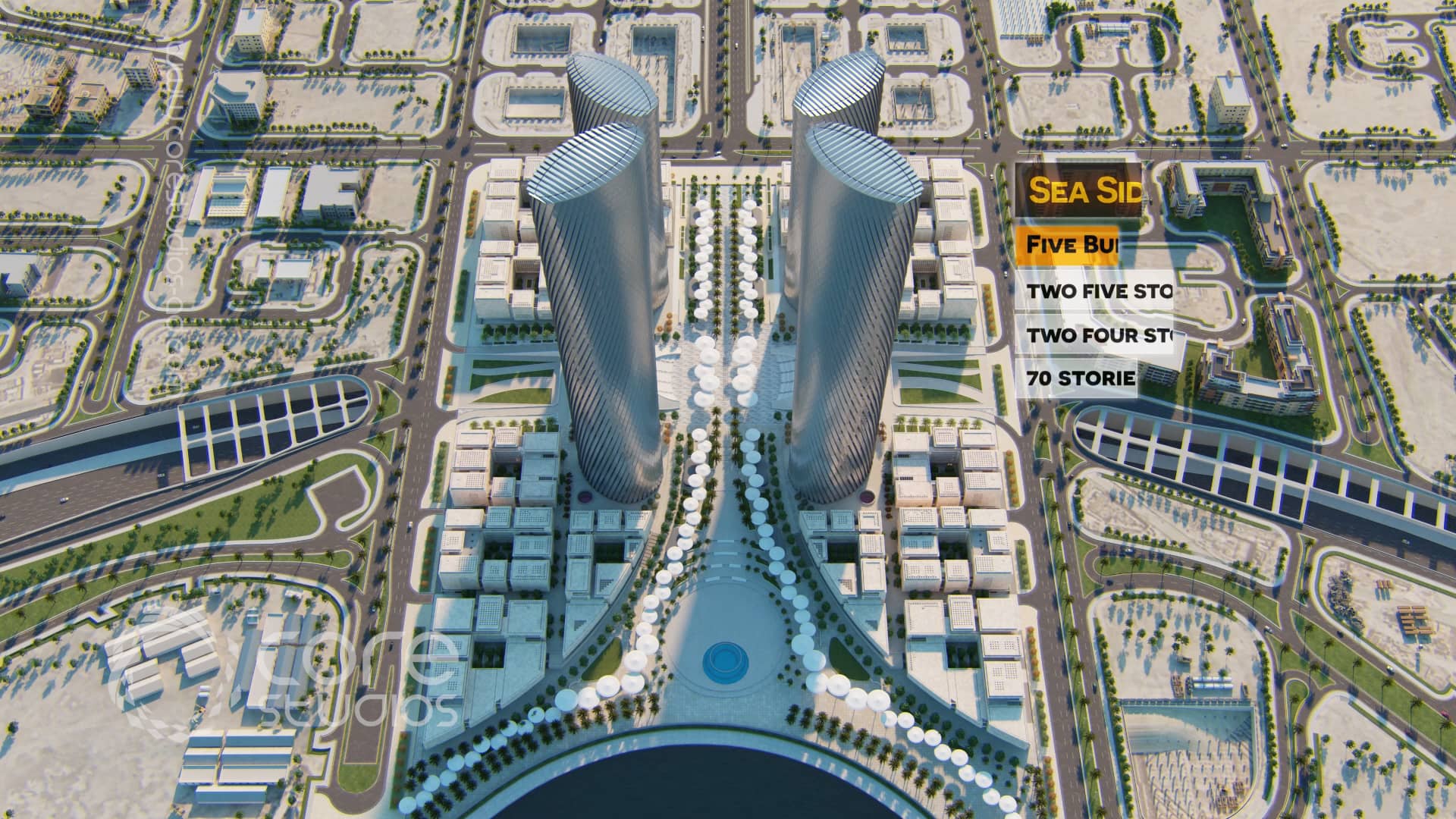 Lusail Plaza Towers Construction 3D Animation Movie on Vimeo