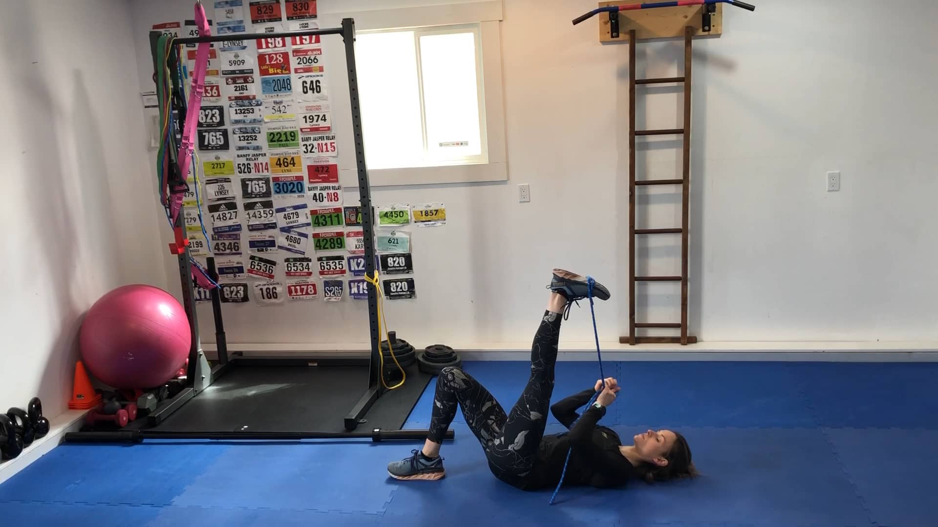 Bent Knee Hamstring Rope Stretch on Vimeo