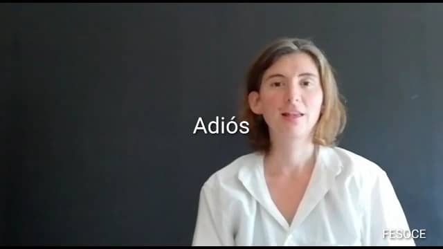 Adiós - Signo en lengua de signos española (LSE), en el aire y apoyada ...