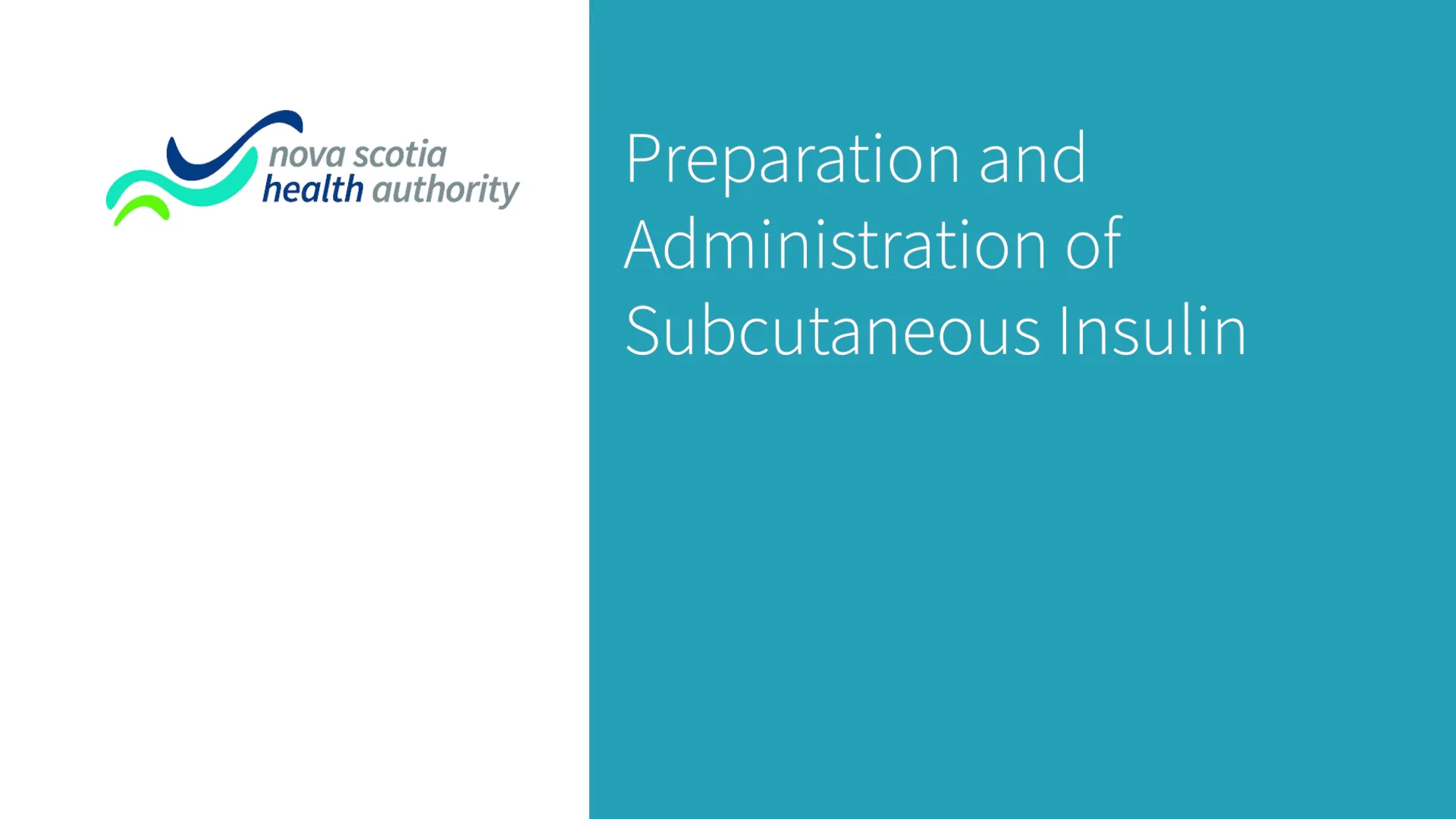 Preparation and Administration of Subcutaneous Insulin