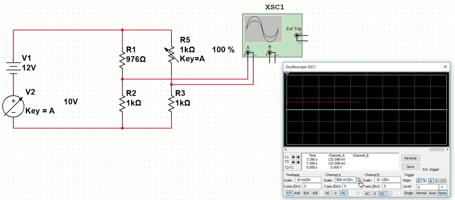 Wheatstone-bridge (NI Multisim) on Vimeo