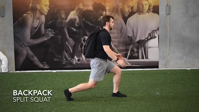 Day 2 B2. Backpack Split Squat on Vimeo