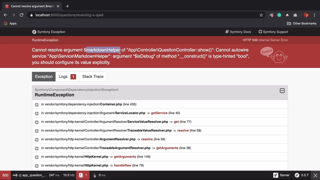Service Config And Non Autowireable Arguments Symfony 5 Fundamentals Services Config 