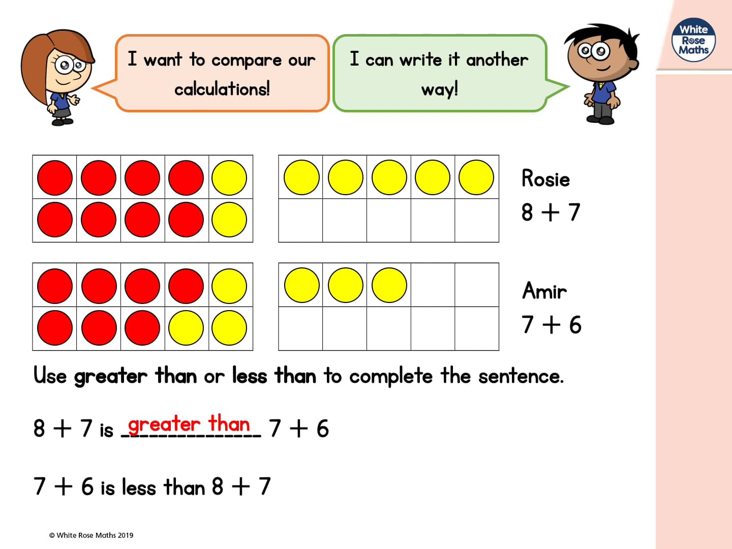 Year 1 - Week 4 - Lesson 4 - Compare number sentences on Vimeo