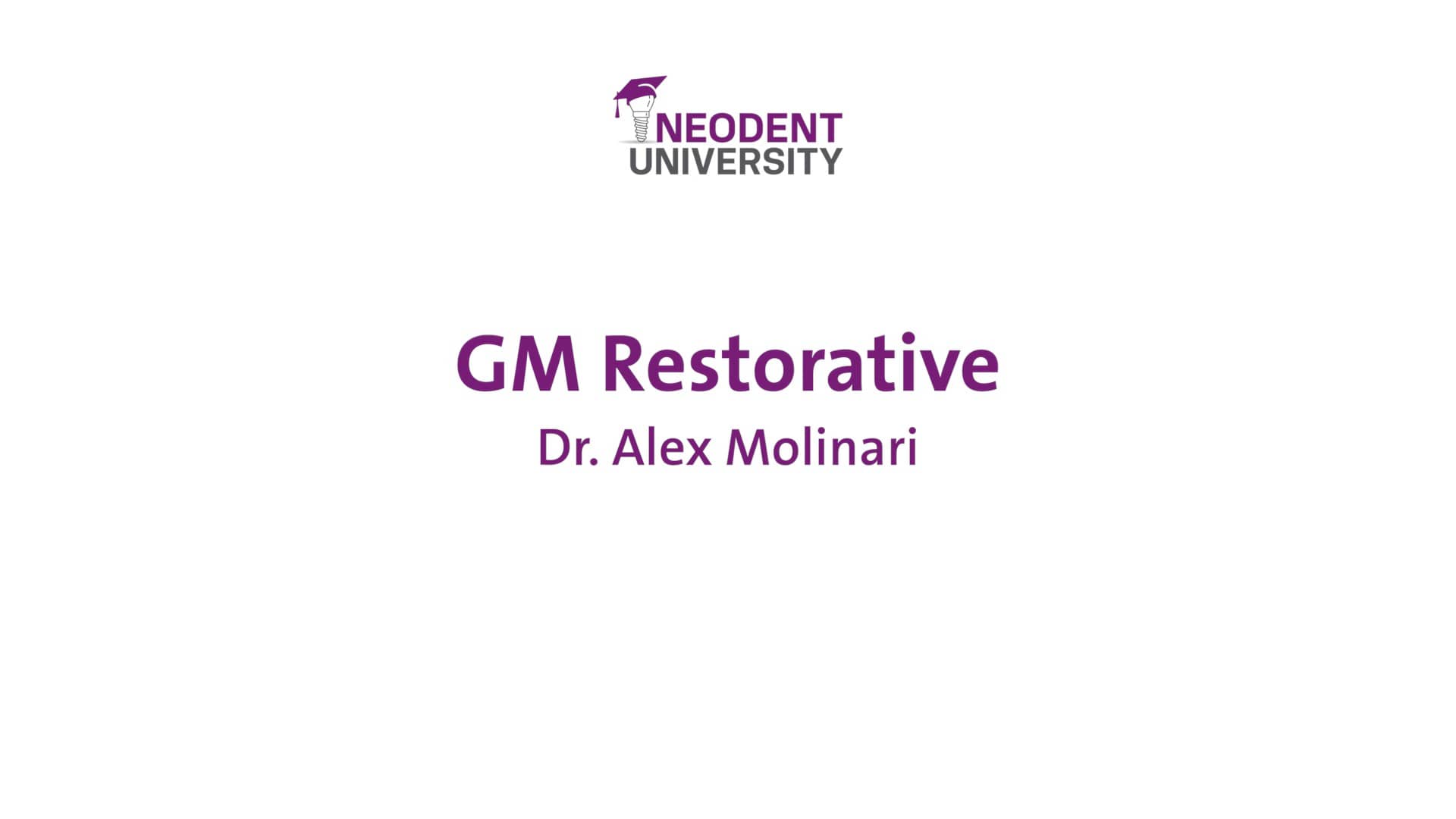 GM Restorative - Dr_ Alex Molinari on Vimeo