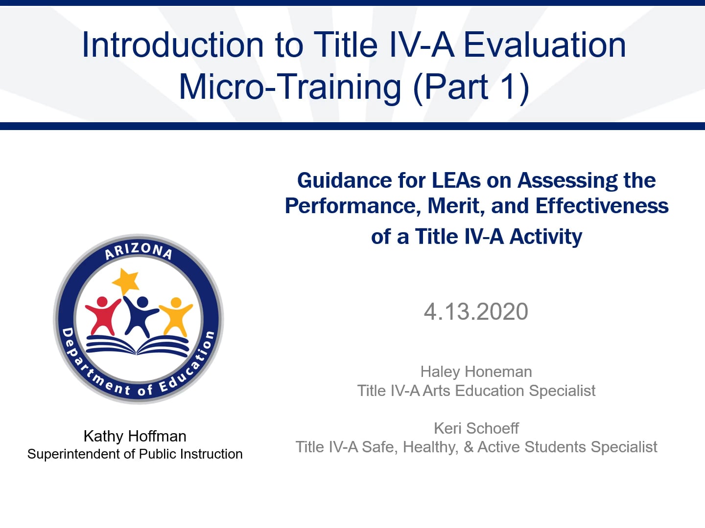 Introduction to Title IV-A Evaluation Micro-Training (Part 1) on Vimeo